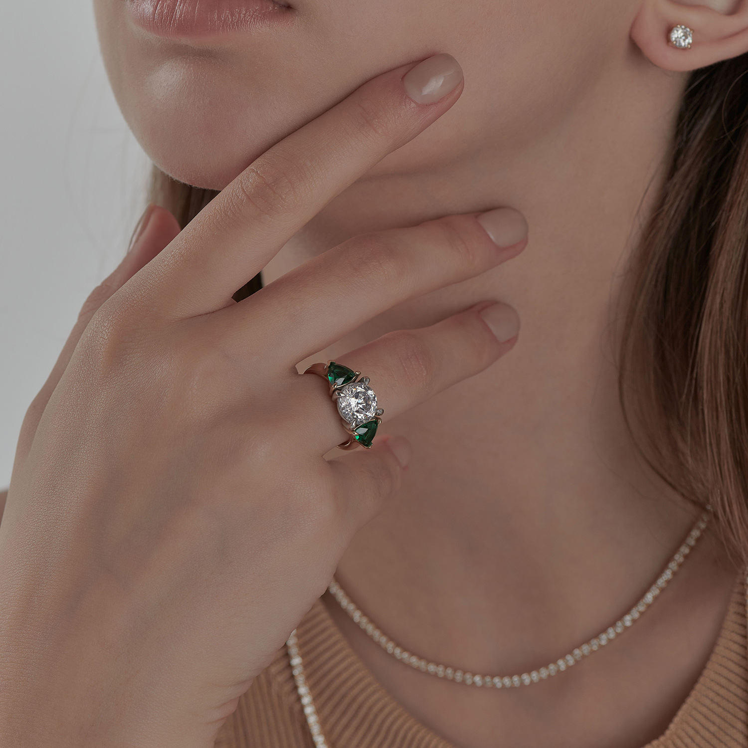 DIA MOMO(디아모모) 디아모모 Vintage Mood Dark Emerald Trilliant Ring | S.I.VILLAGE (에스아이빌리지)